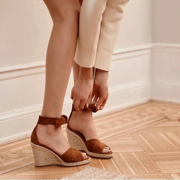 Marion Parke | Shoes | Marion Parke Leah Suede Peep Open Toe Ankle Tie ...